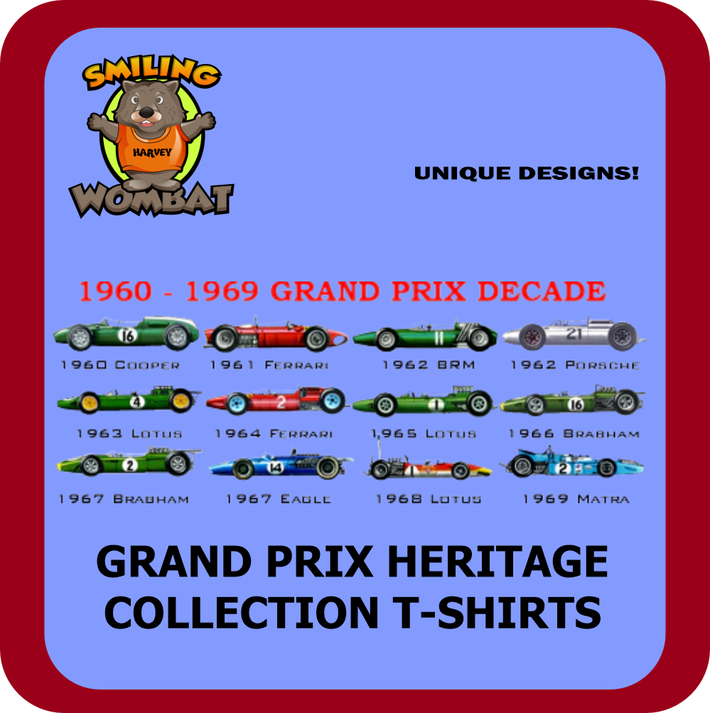 Formula 1 Car | Grand Prix Heritage T's Collection | Smiling Wombat ...