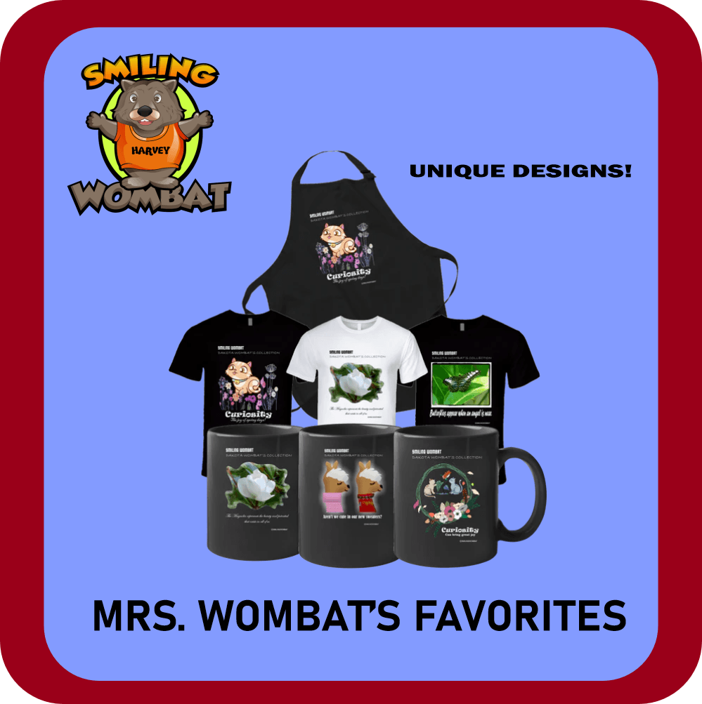 Favorites from Mrs. Wombat | T-Shirts | Mouse Pads | Smiling Wombat ...