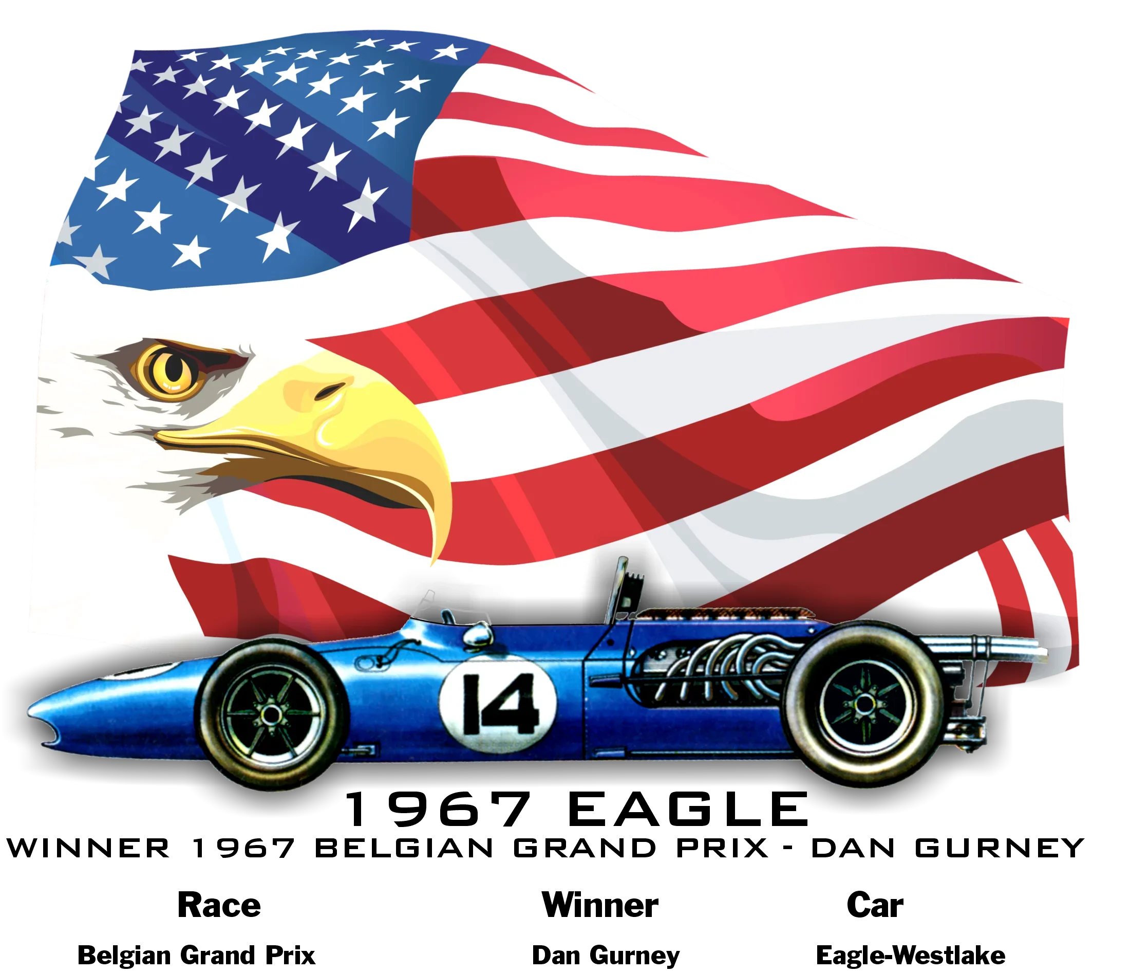 Gurney F1 Eagle | V12 | Dan Gurney | T-Shirts | Smiling Wombat